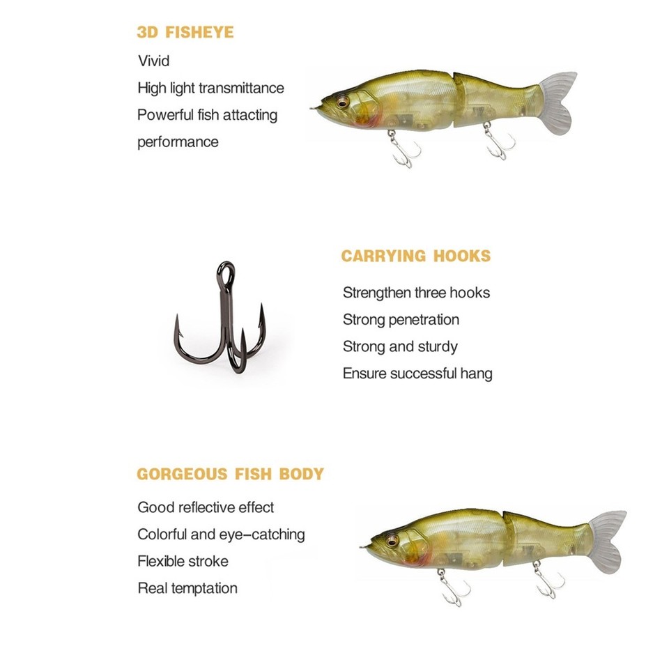 Bait Bionics Fish Bait Slow Sinking Fish Bait 135mm/28g Fake Bait ...
