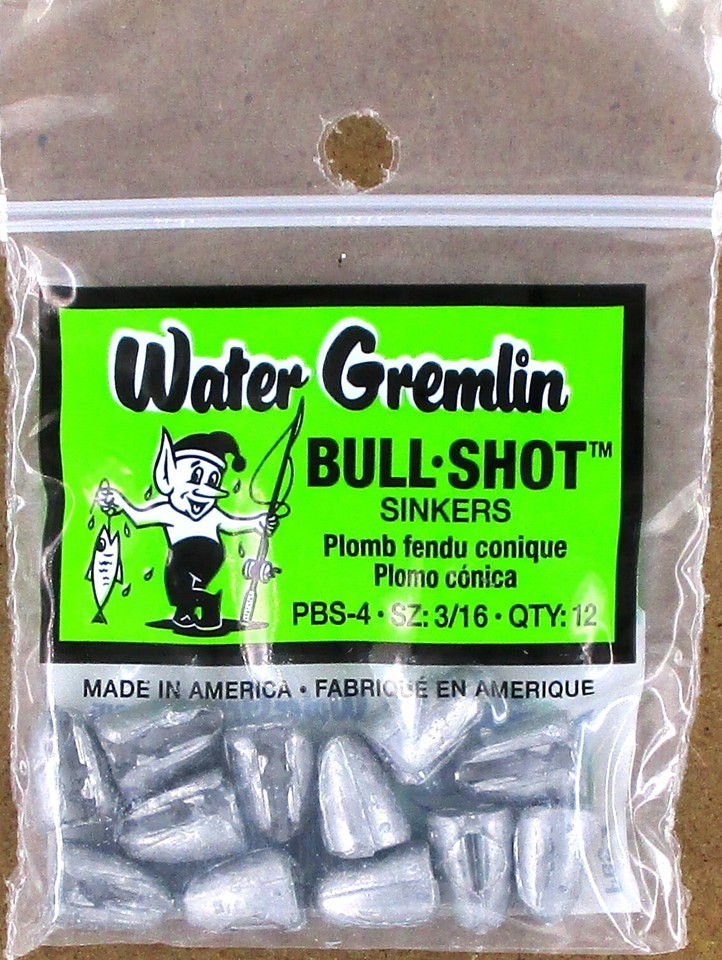 (12) Packs Water Gremlin Bullet Shaped 3/16 Oz Split-Shot Bull-Shot ...