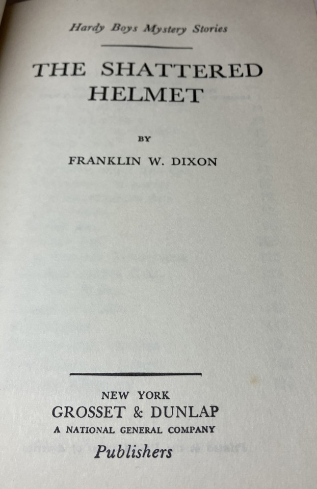 1973 - The Shattered Helmet, The Hardy Boys #52, 1st Print, Pictorial ...