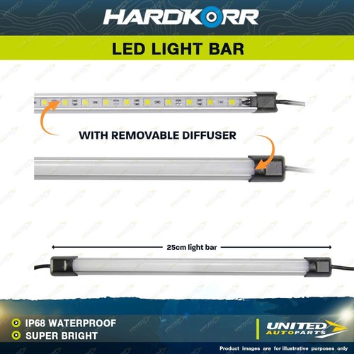 Hardkorr 25CM Super Bright LED Light Bar with Diffuser IP68 Waterproof ...