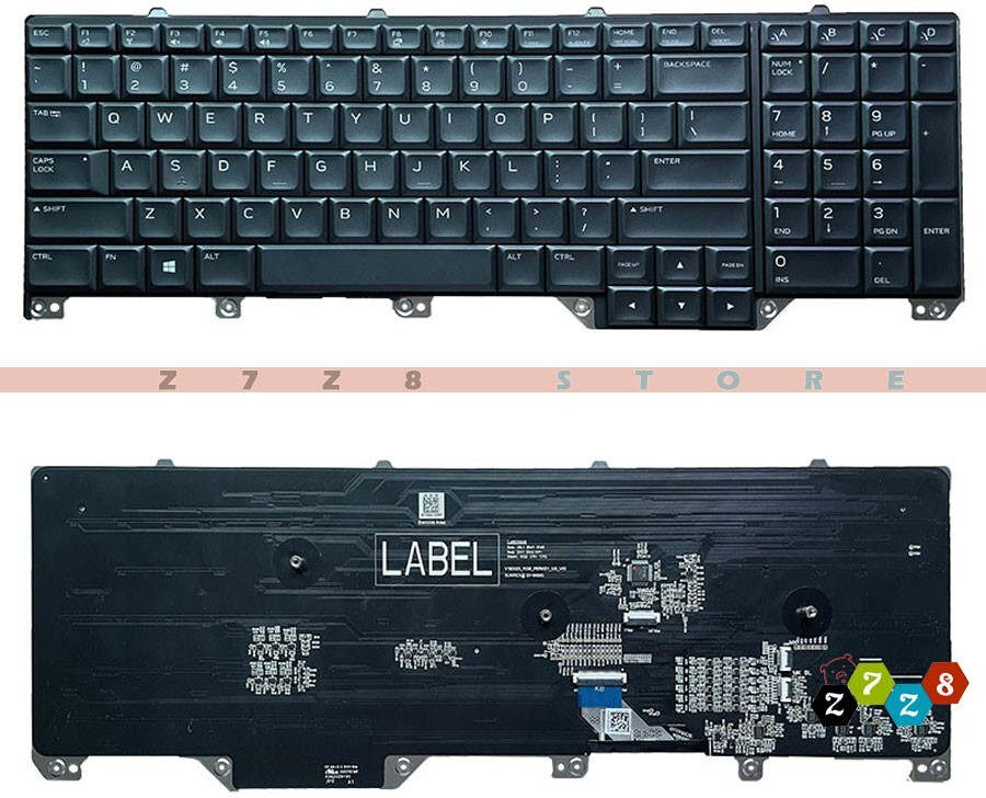 New Black US Keyboard For Alienware M17 R5 Area-51m A51m Laptop RGB ...