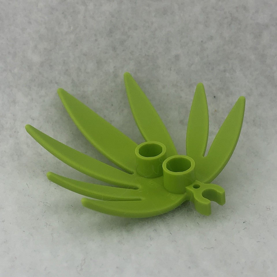 LEGO 10884 Lime Plant Leaves 6 x 5 Swordleaf with Open O Clip Thick (x1 ...