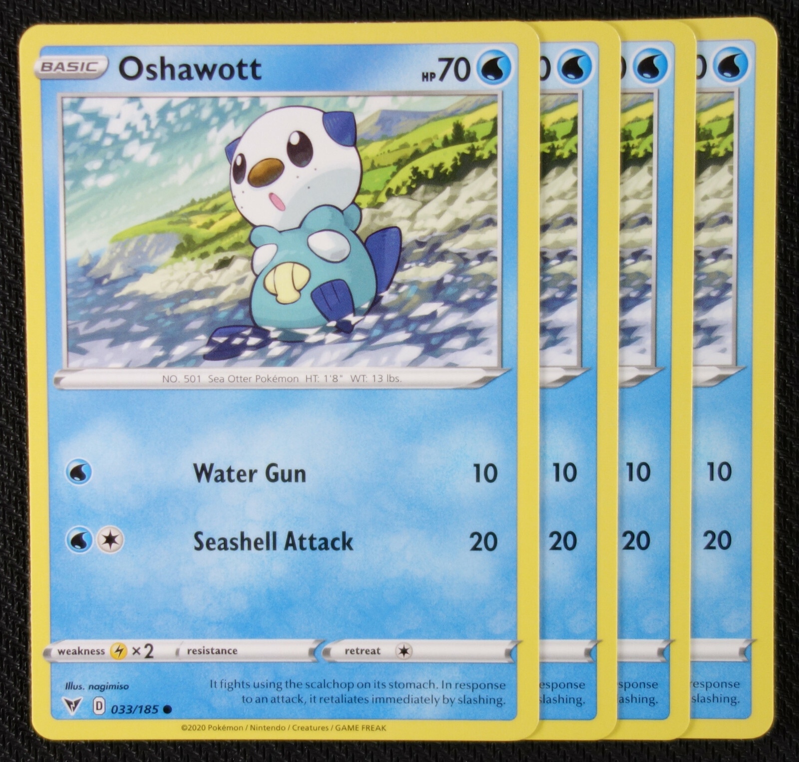 Pokemon Cards 4x Oshawott 033/185 Playset Vivid Voltage NM/M | eBay