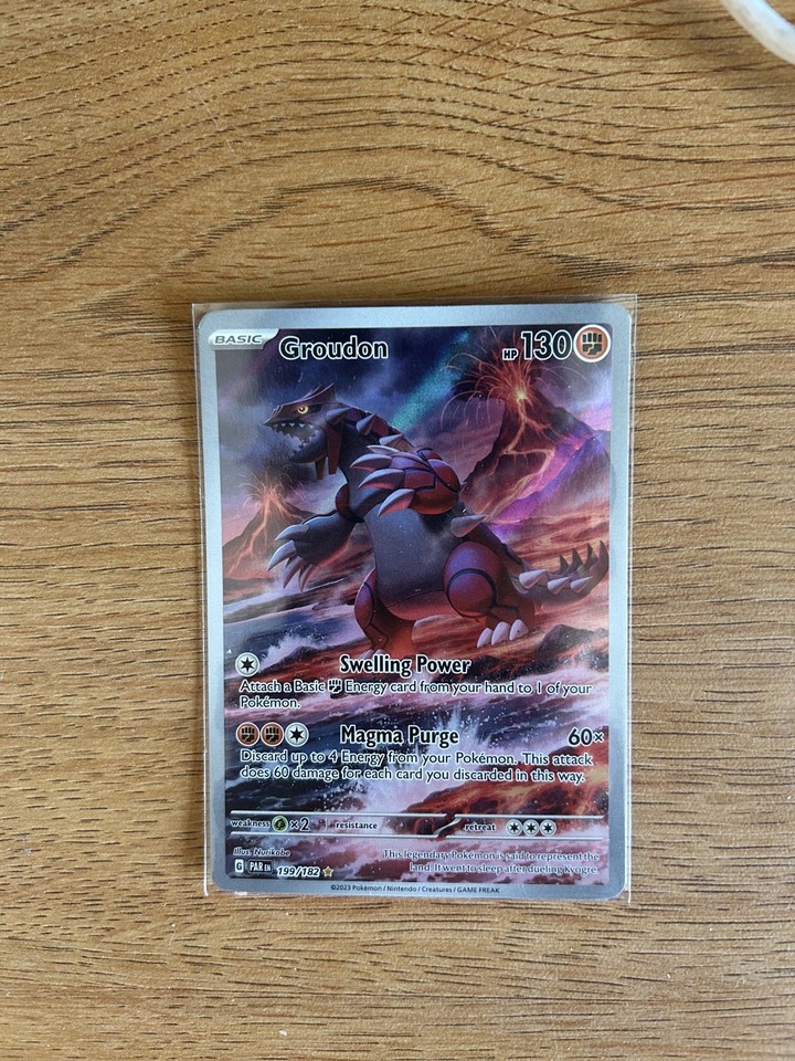 Pokémon TCG Groudon Paradox Rift Holo Card 199/182 Illustration Rare LP ...