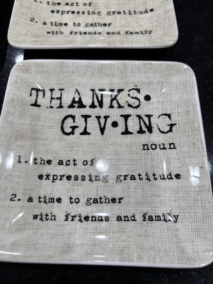 Pottery Barn Set Of 8 appetizer/dessert plates Thanksgiving Ceramic ...