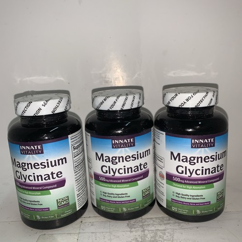 Innate Vitality Magnesium Glycinate 500mg Magnesium 120ct 3 Pack Exp 06 ...