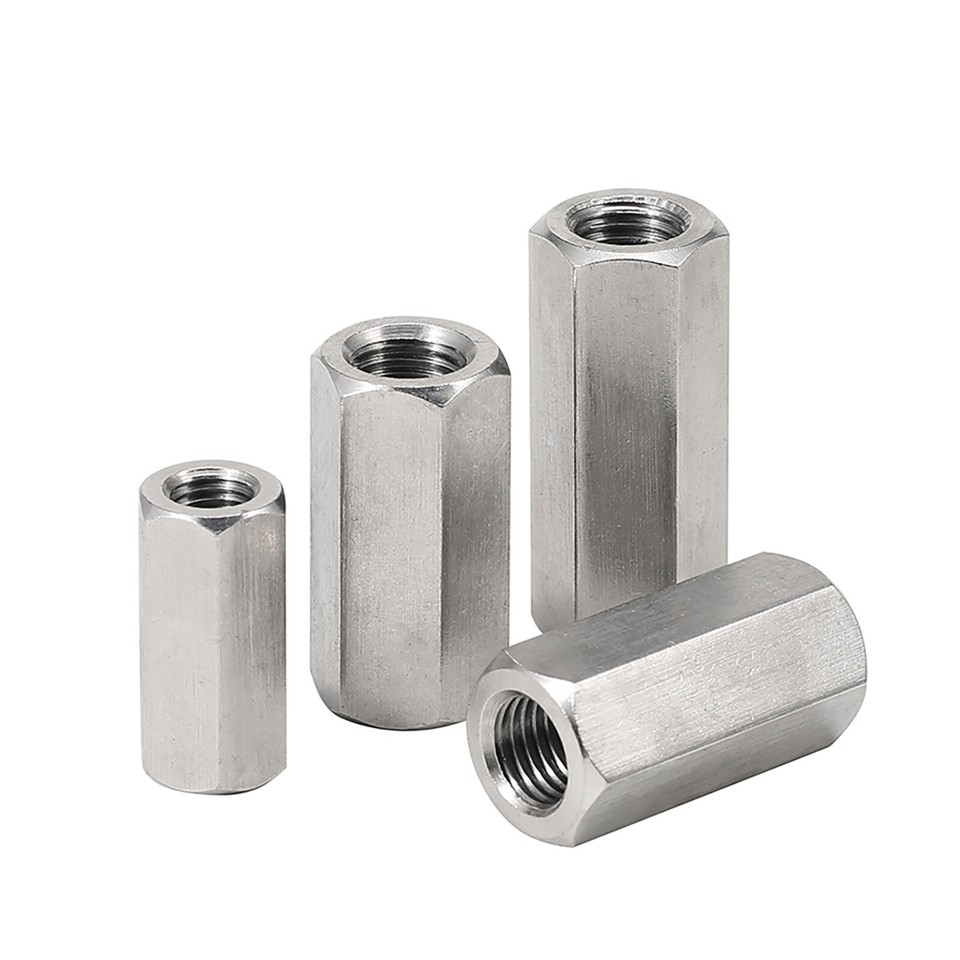 THREADED SLEEVE HEX ROD BAR STUD HEXAGON CONNECTOR NUT LONG NUTS M3 TO ...