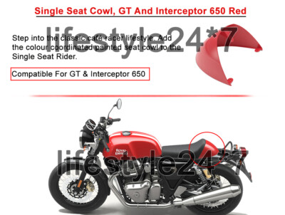 Royal Enfield "Single Seat Red Cowl" per GT e Interceptor 650 | eBay