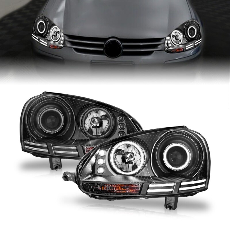 ANZO 121345 for 2006-2009 Volkswagen Rabbit Projector Headlights w ...