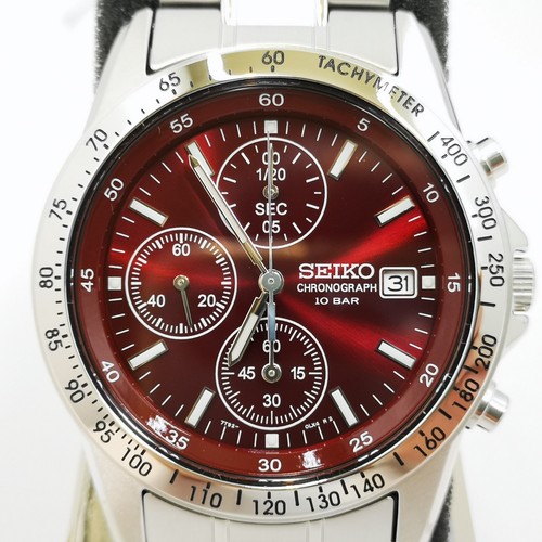 SEIKO SEIKO SPIRIT SBTQ045 Chronograph Men's Watch 10 BAR Red New in ...