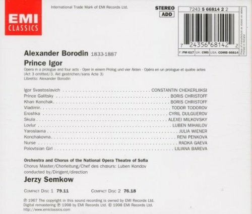 Alexander Borodin: Prince Igor; Jerzy Semkow, Sofia National Opera ...