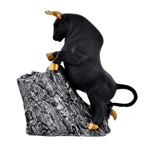 Bull Climbing on Rock Sculpture for Home Decor & Vaastu Showpiece 26x25 ...