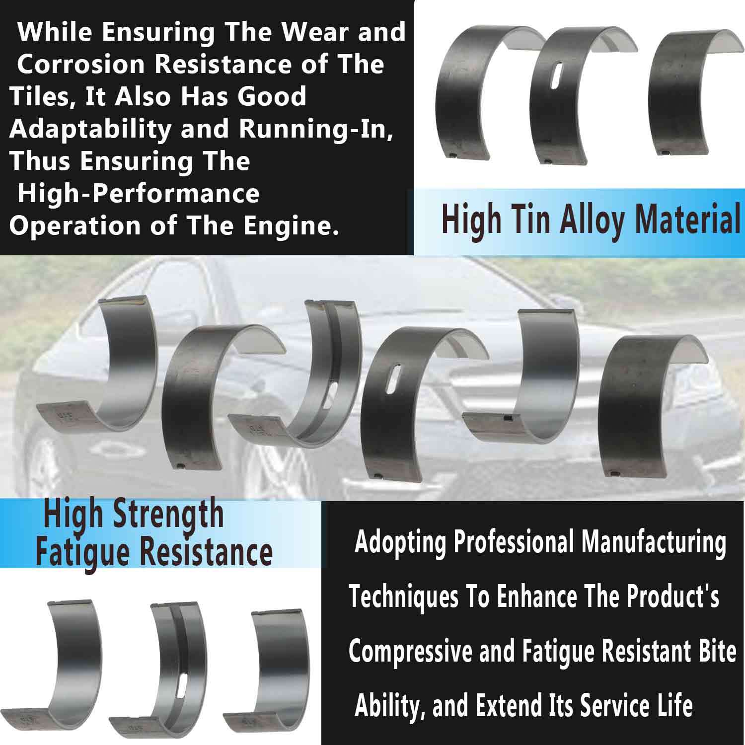 Engine Crankshaft Main & Connecting Rod Bearing Kit for Benz E200 E250 ...