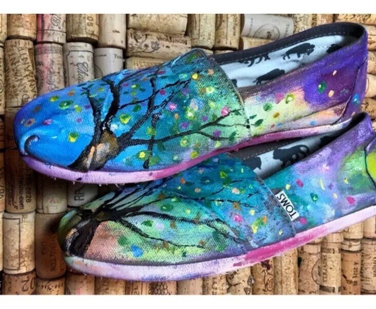 Custom Painted Toms Shoes