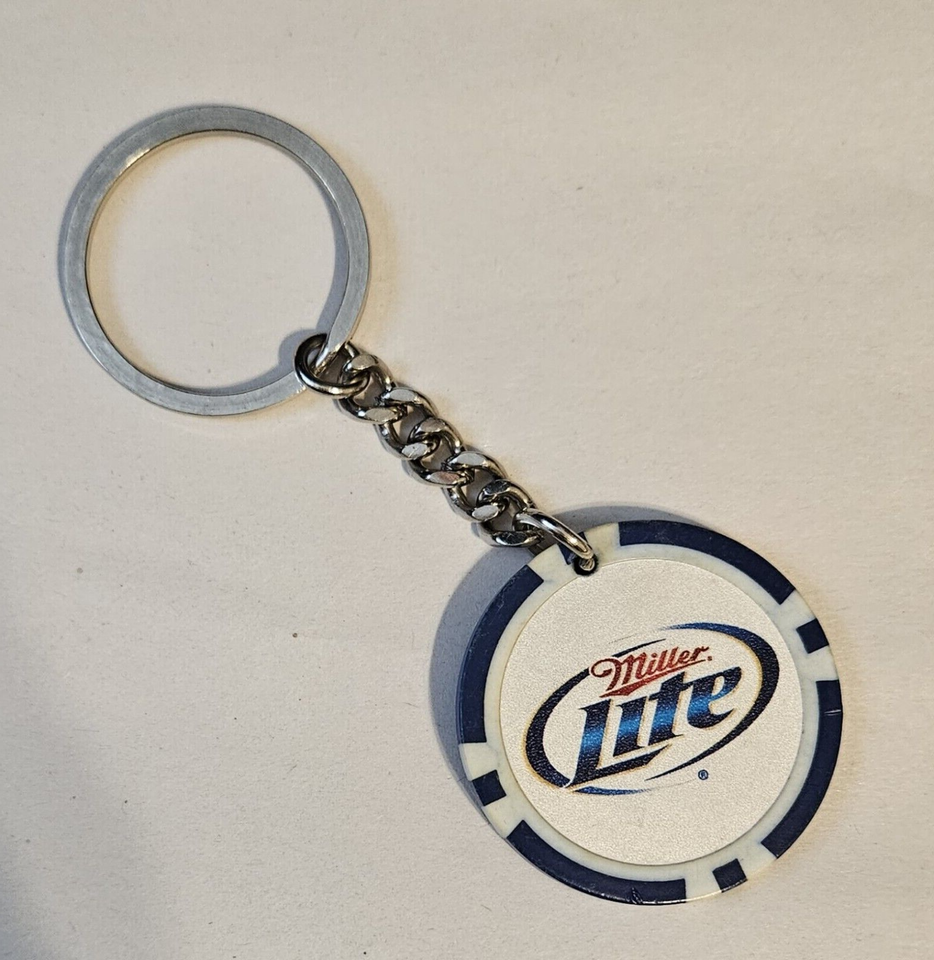 Miller Lite Beer Keychain Poker Chip Collectible Miller Lite Key Ring ...