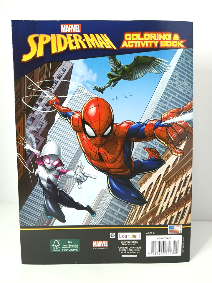 Marvel Spider-Man Coloring & Activity Book + Crayola 24 Crayons Bundle ...