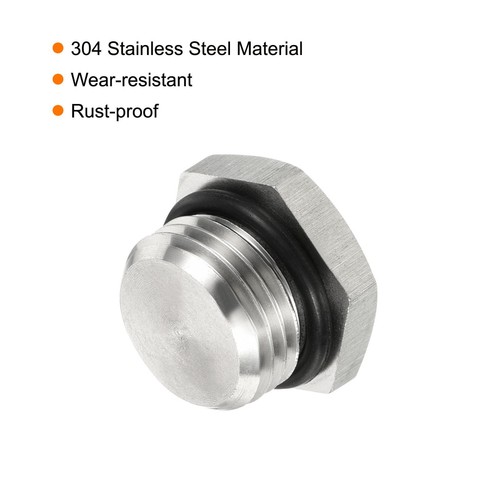 2pcs M16x1.5 Male Plug Thread Hex Head Socket Solid Pipe Fitting ...