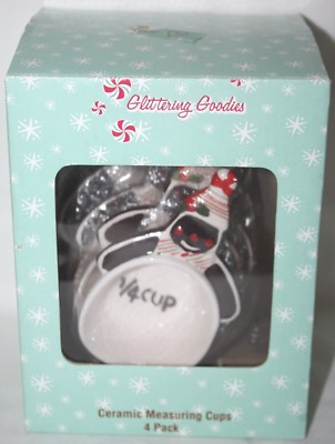 NEW NIP Christmas Gingerbread 4 Pc. Ceramic Measuring Cups | eBay