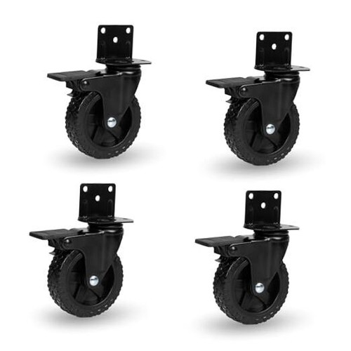 Iron Forge Side Mount Casters Set of 4-3 Inch Heavy Duty Locking Swivel ...