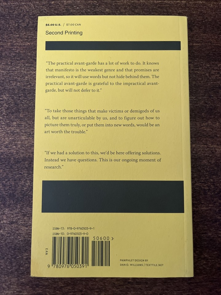 P.S. 1 Symposium: A Practical Avant-Garde (n+1 Research Branch Pamphlet ...