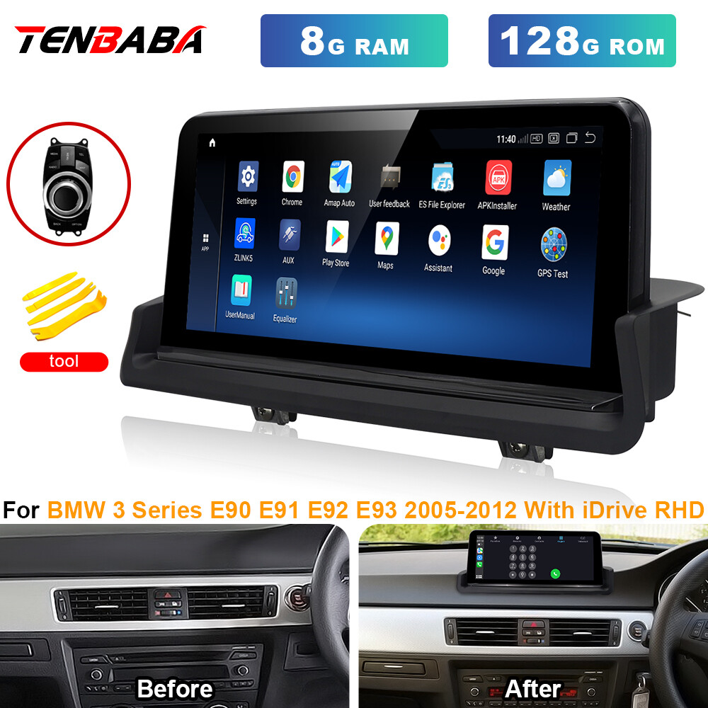 Car GPS Head Unit Screen Dash 8G+128G For BMW 3 Series 2005-2012 With ...