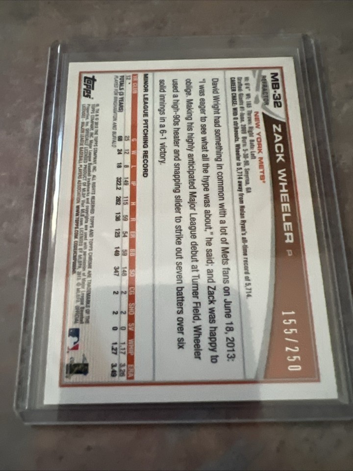 2013 Topps Chrome - Zack Wheeler #180 Gold Refractor /250 (RC) | eBay UK