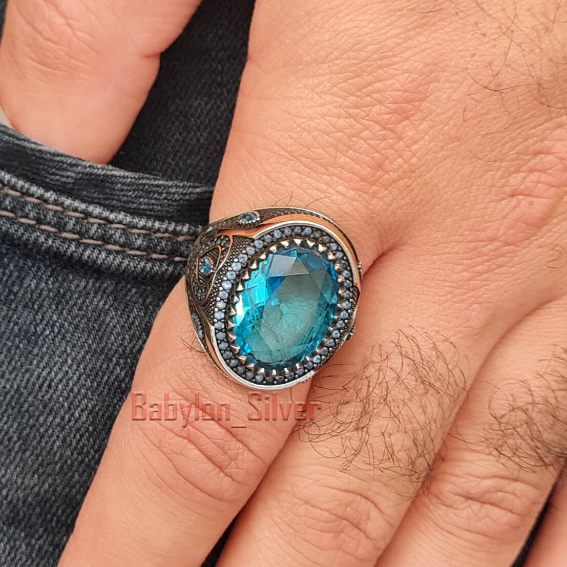 Aquamarine Stone Rings For Men