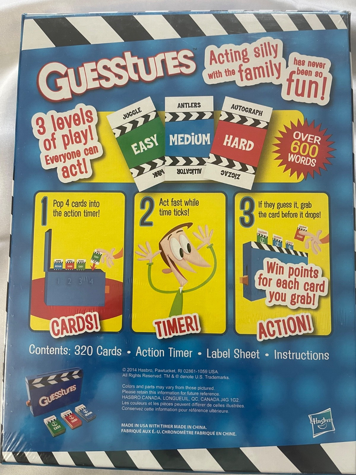 Guesstures Board Game by Hasbro, Charades Style Family Game 2014 ...