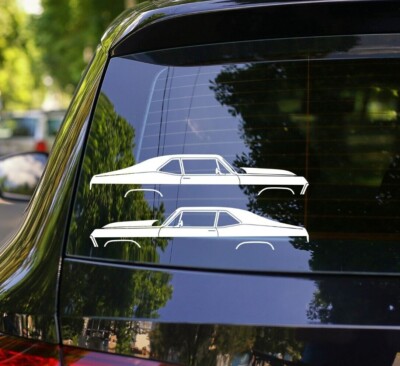 2X Drag Car silhouette stickers for Chevrolet Nova 3rd gen 1968-72 W ...