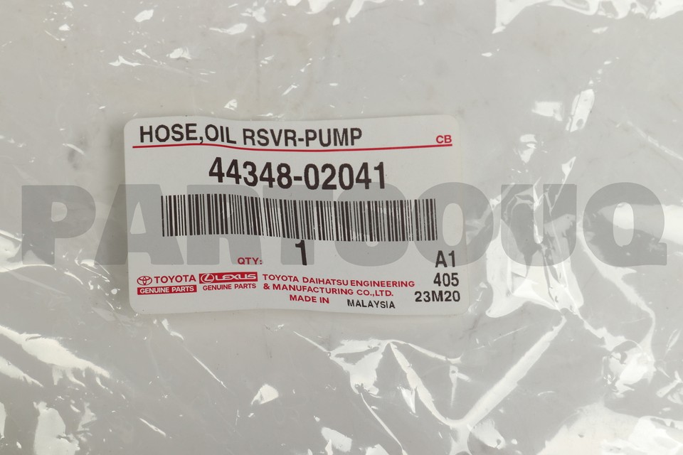 4434802041 Genuine Toyota HOSE, OIL RESERVOIR TO PUMP, NO.1 44348-02041 ...