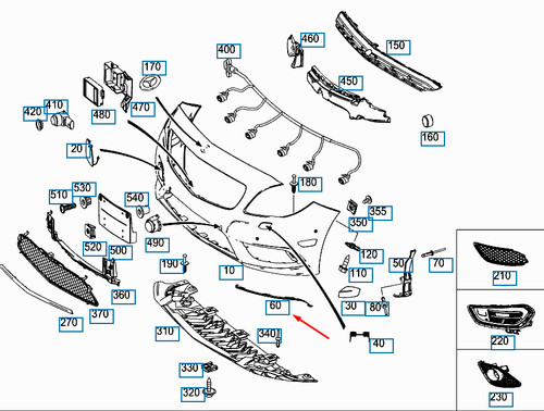 NEW MERCEDES BENZ CLA COUPE C117 FRONT BUMPER LEFT TRIM A1178851322 14 ...
