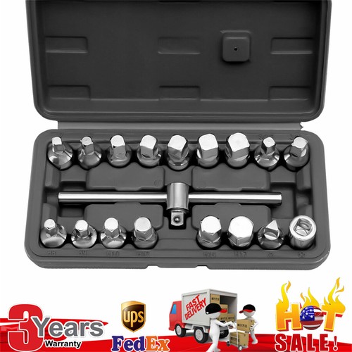 18 X Oil Drain Plug Sump Tool 3/8" Wrench Socket Key Set Gearbox ...
