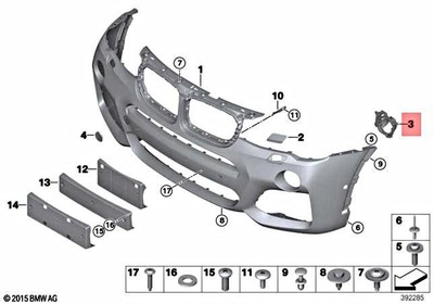 Genuine BMW F25 F26 SAC SUV Adapter fog light halogen Right OEM ...