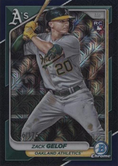 2024 Bowman - Zack Gelof #14 Chrome Navy Mojo Refractor /175 (RC) for ...