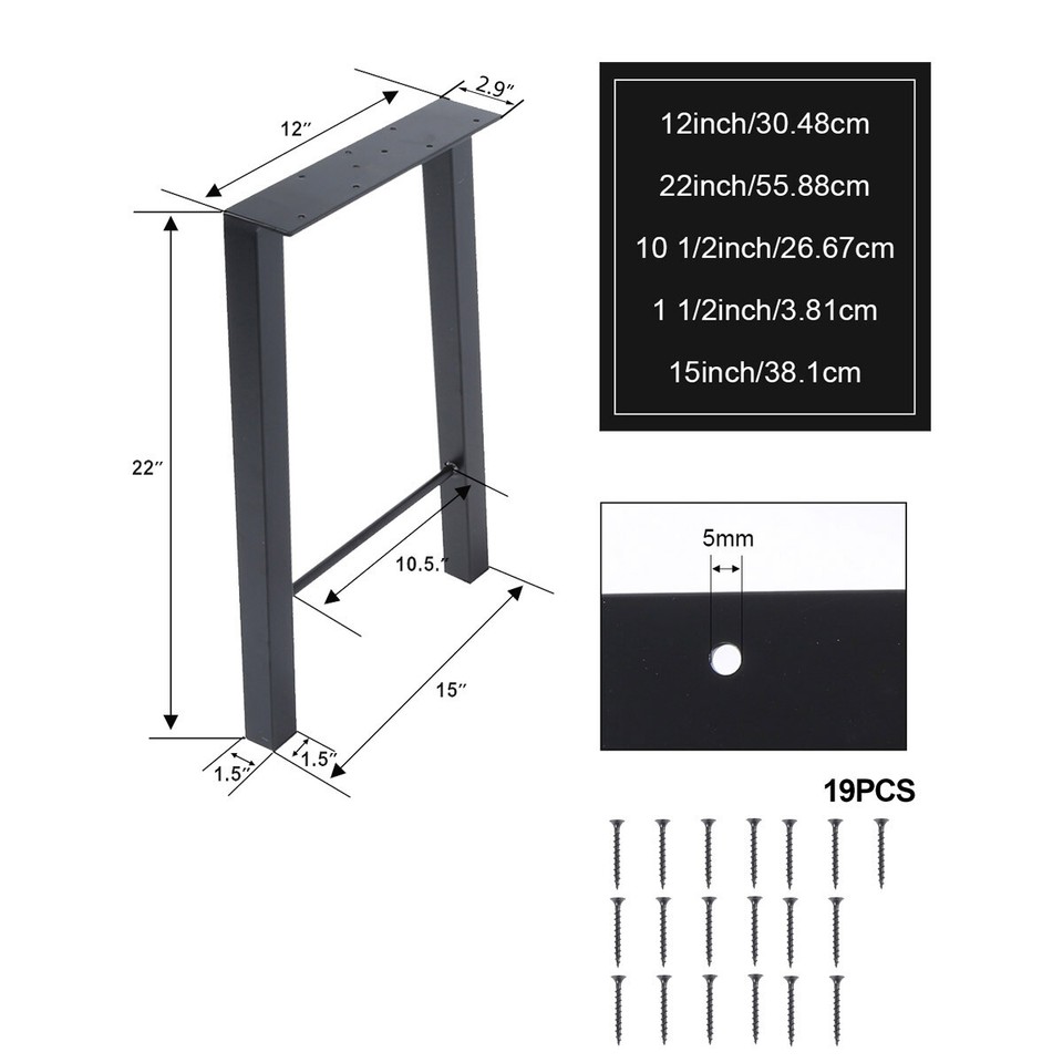 16" 20" 22" 28" 30" 34" 40" inch Metal Table Legs DIY Coffee Table ...