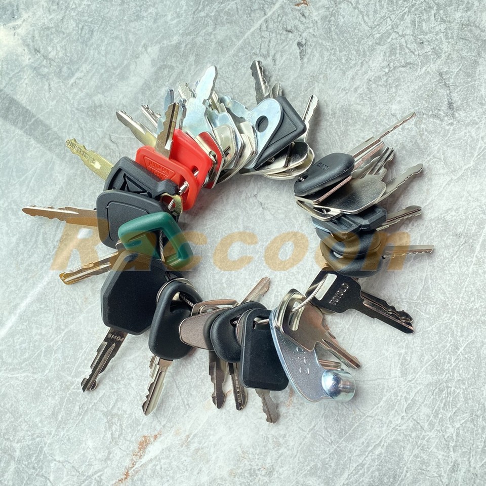 41 Heavy Equipment Key Set Case Cat Komatsu JD JCB Kubota Bobcat JLG ...
