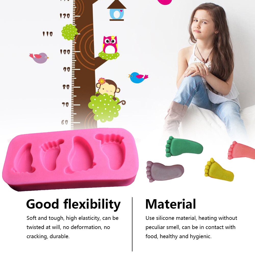 DIY Pudding Baking Tool Soft Silicone Foot Shape Chocolate Cake Mold ...