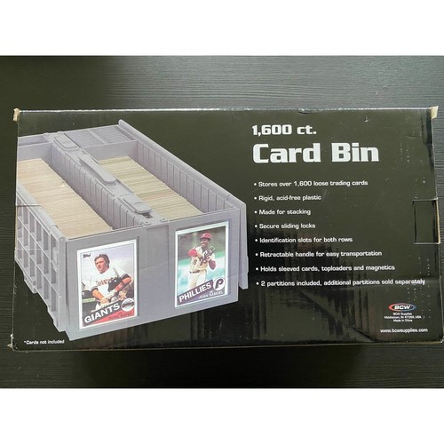 BCW 1600 CT Card Bin (Acid-Free Plastic, Sliding Locks, Carryhandle ...
