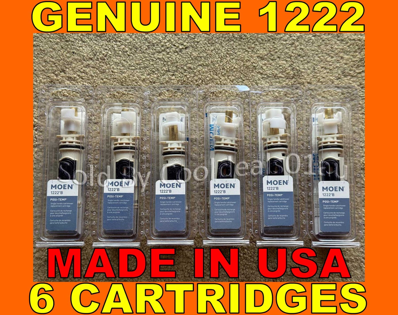 NEW! 6 GENUINE MOEN 1222 POSI-TEMP Shower/Tub 1222B Cartridge Lot MADE ...