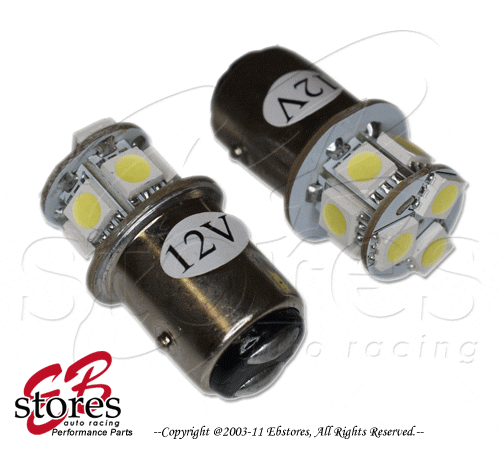 Set of 2pcs White Parking Light 9 SMD LED Light Bulbs 2357A 2057 - 1157 ...