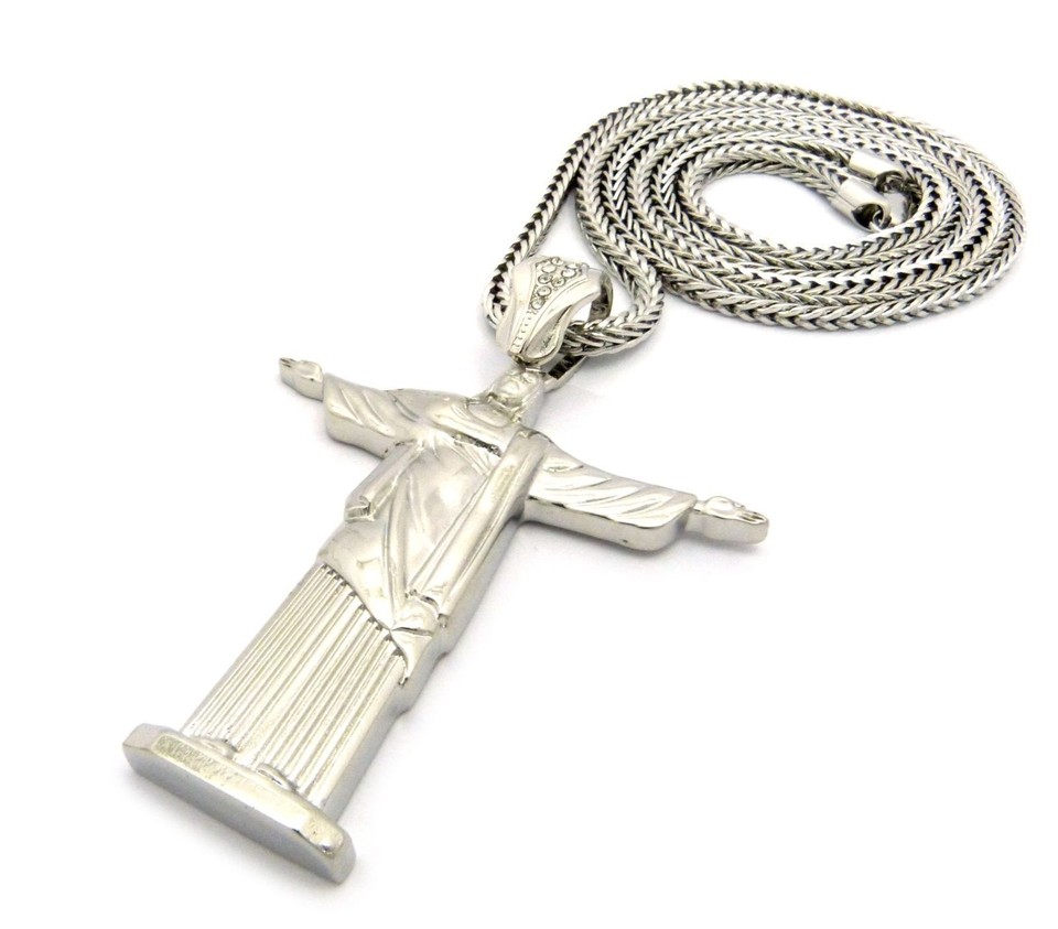MENS JUMBO LARGE JESUS CHRIST GOD REDEEMER ROPE 30" CHAIN LIL BOOSIE ...