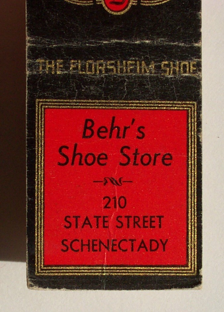 1940s Florsheim Shoe Behr's Schenectady NY Matchbook New York | eBay
