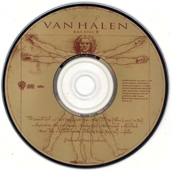 VAN HALEN - BALANCE CD + JAPAN ONLY BONUS TRACK + COVER ART WPCR-110 ...