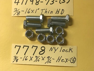 Harley 41198-73(5) bolt,3/8-16x1” thin hd hex (5) 7778 3/8-16x7/16x9/16 ...