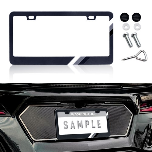 For Toyota RAV4 Accessories Gray Tri Color Car License Plate Tag Frame ...