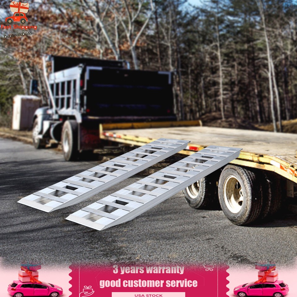 2-Pack Truck Car Auto Trailer Ramps Aluminum Trailer Ramp Loading Ramps ...