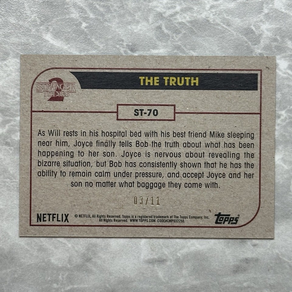 2019 Topps Stranger Things 2 Waffle The Truth 03/11 Bob Joyce ST-70 | eBay