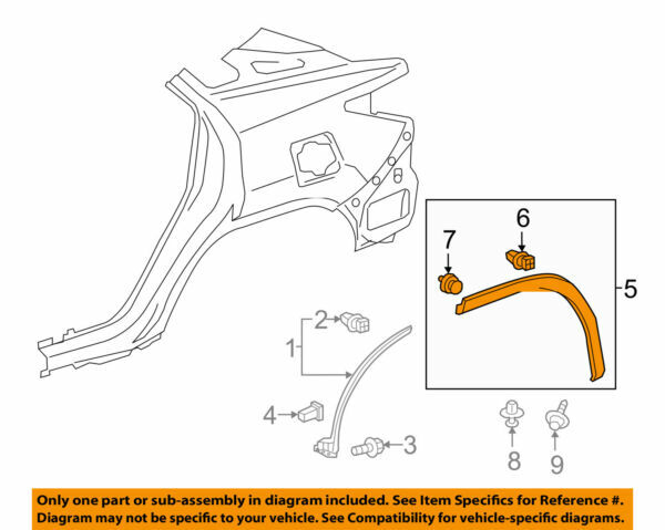 75606-48020 Toyota Moulding sub-assy, quater outside, lh 7560648020 ...