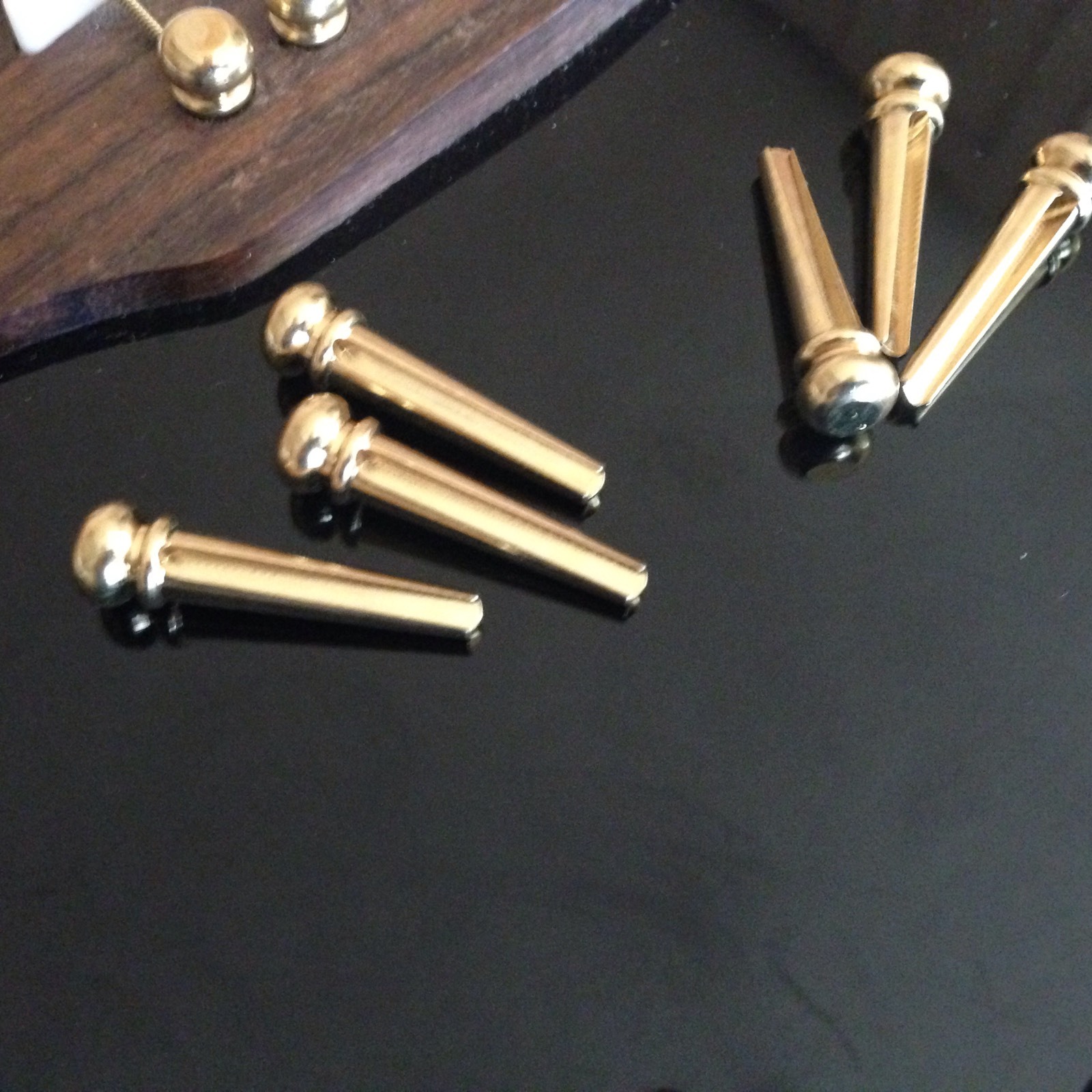 6x Gold Brass Bridge Pins for Electro/Acoustic Guitar Parts Strings ...