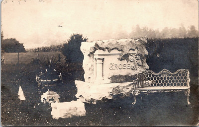 Postcard Headstone At Bluff Creek Christian Church and Grose Family ...